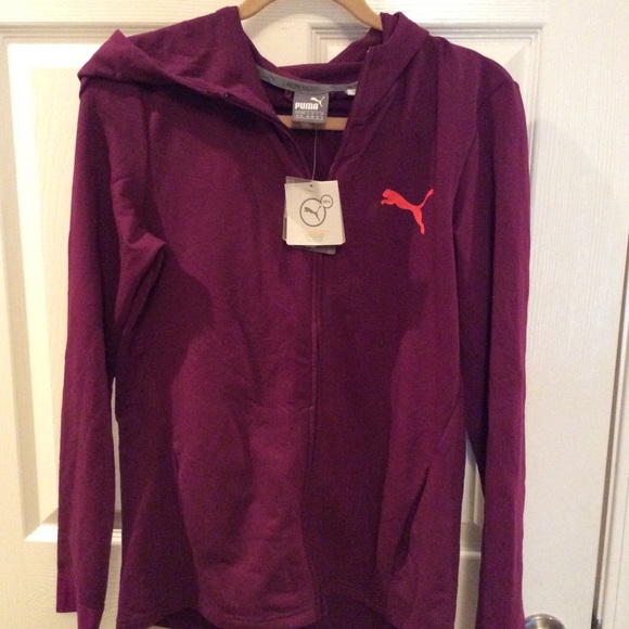 Puma | Jackets & Coats | Puma Dark Purple Hooded Jacket | Poshmark